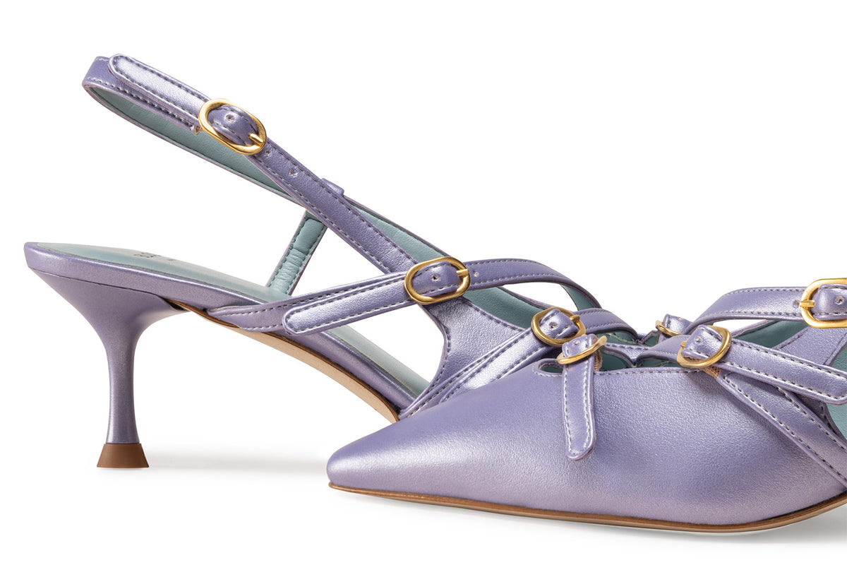 Alice Heels - Iridescent Violet - Bloom Vegan Shoes Paris